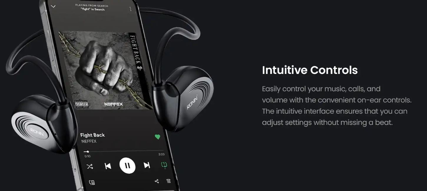 Ronin R180 Smart & Fit Bluetooth Neckband - FREE DELIVERY